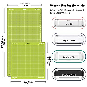 ReArt Cutting Mat for Cricut - StandardGrip 12x24 Inch 3 Packs and 12x12 Inch 5 Packs