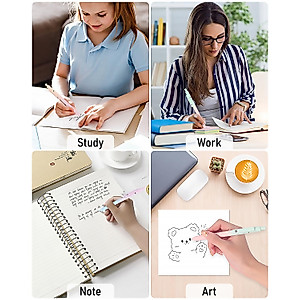 FIOVER Gel Pens, 5pcs Black Ink Medium Point 0.7mm Smooth Writing Pens with Comfort Grip, Aesthetic Ballpoint for Journaling School Office Supplies, Gifts for Women Men