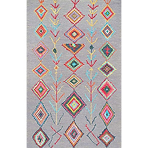 nuLOOM Belini Hand Tufted Wool Area Rug, 9' 6" x 13' 6", Grey