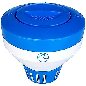 Cclear Pool Chlorine Floater for 3 inch Chlorine Tablets, 40% Thicker Walls, 7 inch Large Chlorine Dispenser for Inground and Above Ground Swimming Pool, 2 Year Warranty (for 3-inch Chlorine Tablets)