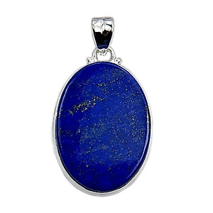 Elegant Sterling Silver Natural Lapis Lazuli Pendant