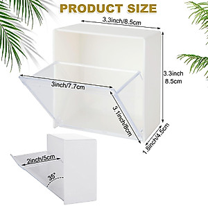 ABuff 10 Pack Wall Mounted Cotton Pads Holder Dispenser Self Adhesive Qtip Holder Small Acrylic Organizers and Storage Box for Cotton Ball, White Qtip Holder with Lid for Bathroom, 3.35 x 3.35 x 1.8In