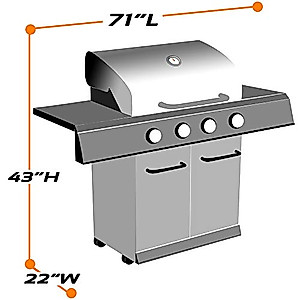 Den Haven Large 71 Inch Barbeque Grill Cover - Outdoor Charbroil, Gas & Coal Grill Cover for Nexgrill, Webber, Broil King, Huntington and Other Popular Brands - Tan/Brown