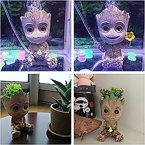 SLOCME Aquarium Groot Air Bubbler Decorations - Oxygen Pump Resin Crafts for Aquarium Fish Tank Decorations,with Air Bubbler Stone for Aquarium