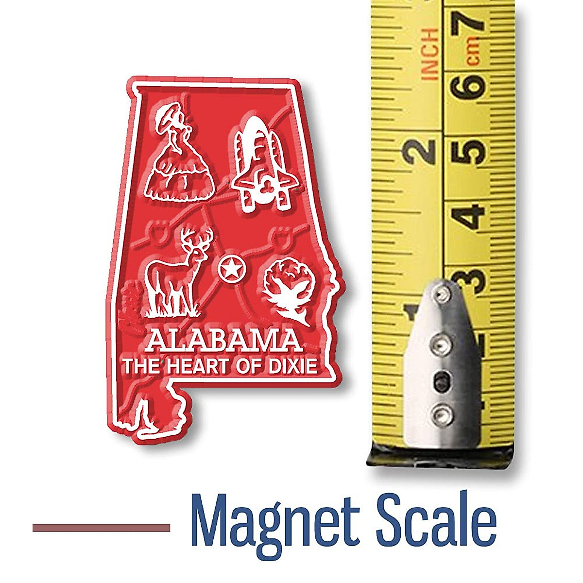 Alabama Small State Magnet by Classic Magnets, 1.5" x 2.3", Collectible Souvenirs Made in The USA