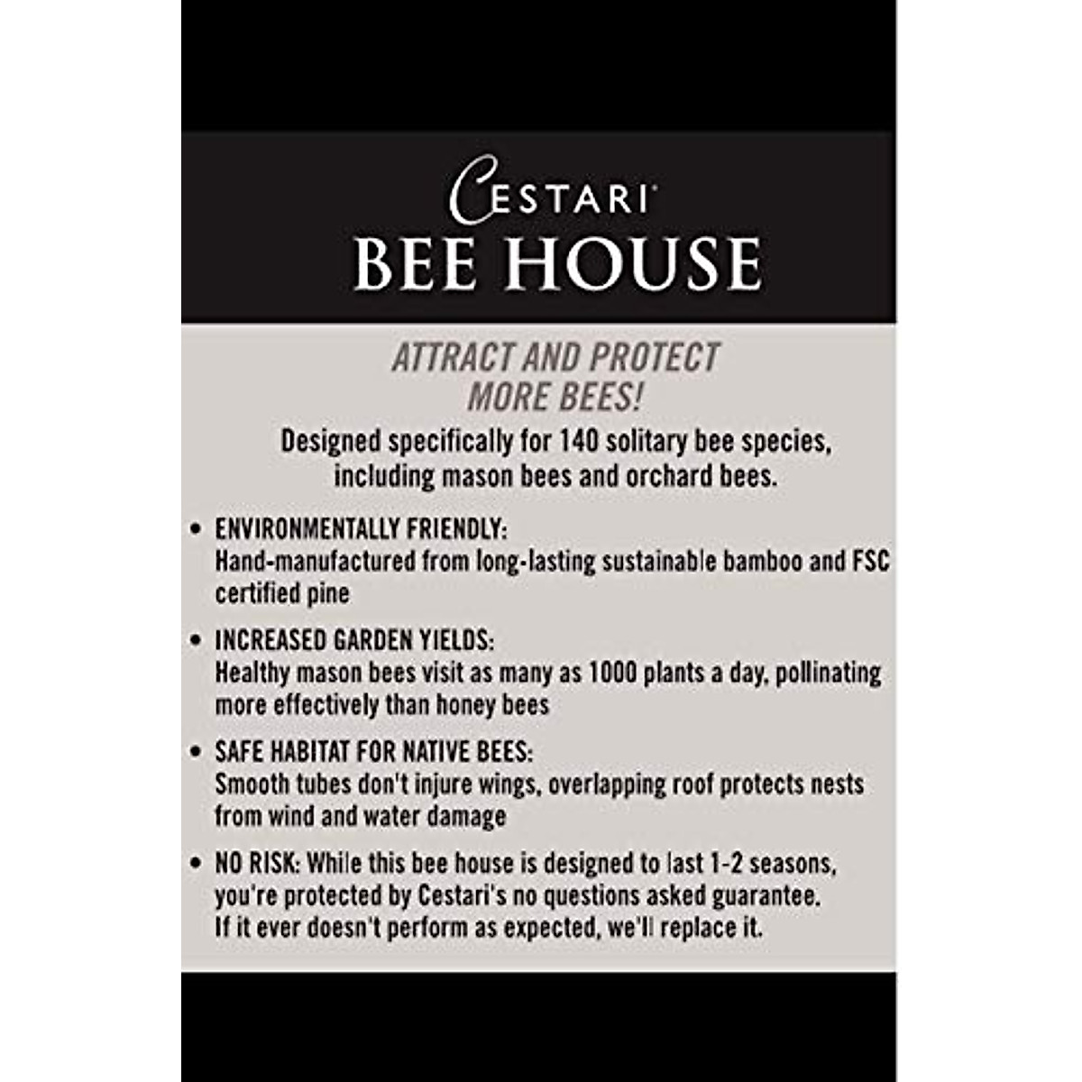 Rose Pink and Green Mason Bee House for The Garden Bundle - Lifetime Replacement Guarantee