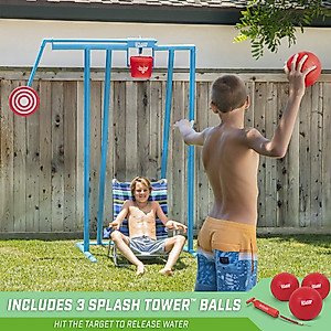 GoSports Splash Tower Water Dunk Game - Water Soaking Dunk Tank for Kids & Adults
