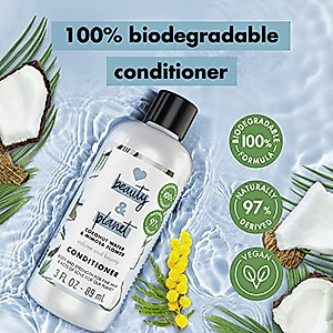 Love Beauty and Planet Volume and Bounty Conditioner For Thin and Fine Hair Care Coconut Water & Mimosa Volumizing Conditioner 0% Silicones, Parabens, and Dyes 3 oz, Pack of 12
