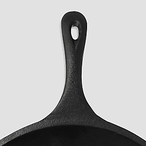 ExcelSteel Perfect for Home Cooking Stir Fry Asian Indian Cuisine 12" Cast Iron Wok, Black