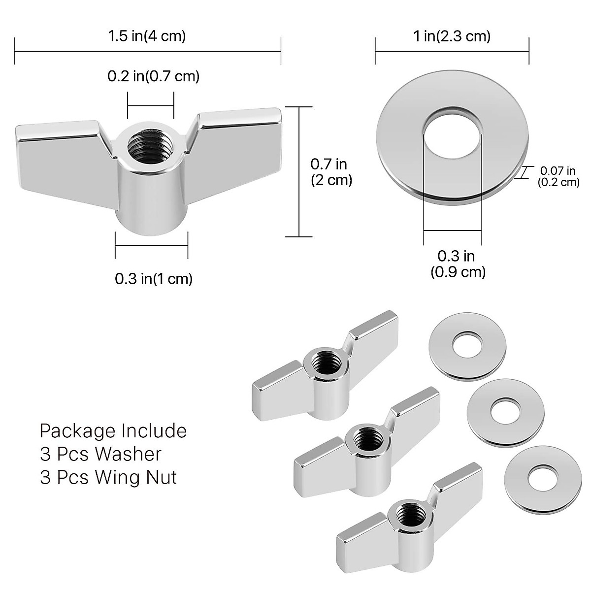 Flexzion 18-Piece Cymbal Accessories Kit - Includes Cymbal Felts and Sleeves with Base, Wing Nuts, Washers, & Hi-Hat Cup & Clutch Felts for Mounting & Securing Cymbals on Drum Sets (Black)
