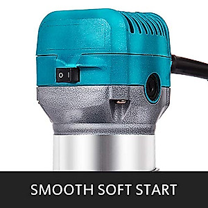 VEVOR Compact Router 1.25HP With Fixed Base, Plunge Base and Tilt Base, Variable Speed Wood Router Kit Max Torque 30,000RPM For Woodworking & Furniture Manufacturing