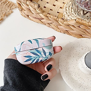 Sony WF-1000XM4 Earphone Case, Swishly Floral Leaves Pattern Design Anti-Drop & Shockproof Full Body Protection Earphone Case Cover with Keychain for Sony WF-1000XM4