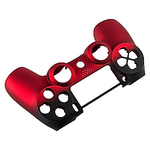 eXtremeRate Shadow Red Soft Touch Grip Front Housing Shell Faceplates Compatible with ps4 Controller JDM-001 JDM-011 JDM-020 - Controller NOT Included