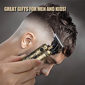 RESUXI Hair Clippers for Men Hair Trimmer for Barbers,Professional Cordless T Blade Trimmer, Beard Edger Liners for Men,Barber Shavers for Hair Cutting,Gold Knight Close-Cutting Hair Machine