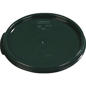 Carlisle FoodService Products Storplus Round Food Storage Container Lid with Stackable Design for Catering, Buffests, Restaurants, Polycarbonate, 2-4 Quarts, Forest Green