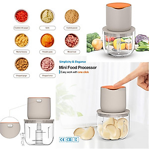 LVSENLIN Wireless Electric Food Processor，600ML Electric Food Chopper For Meat,Onions,vegetables,Garlic,Complementary Food, Meat Chopper Blender