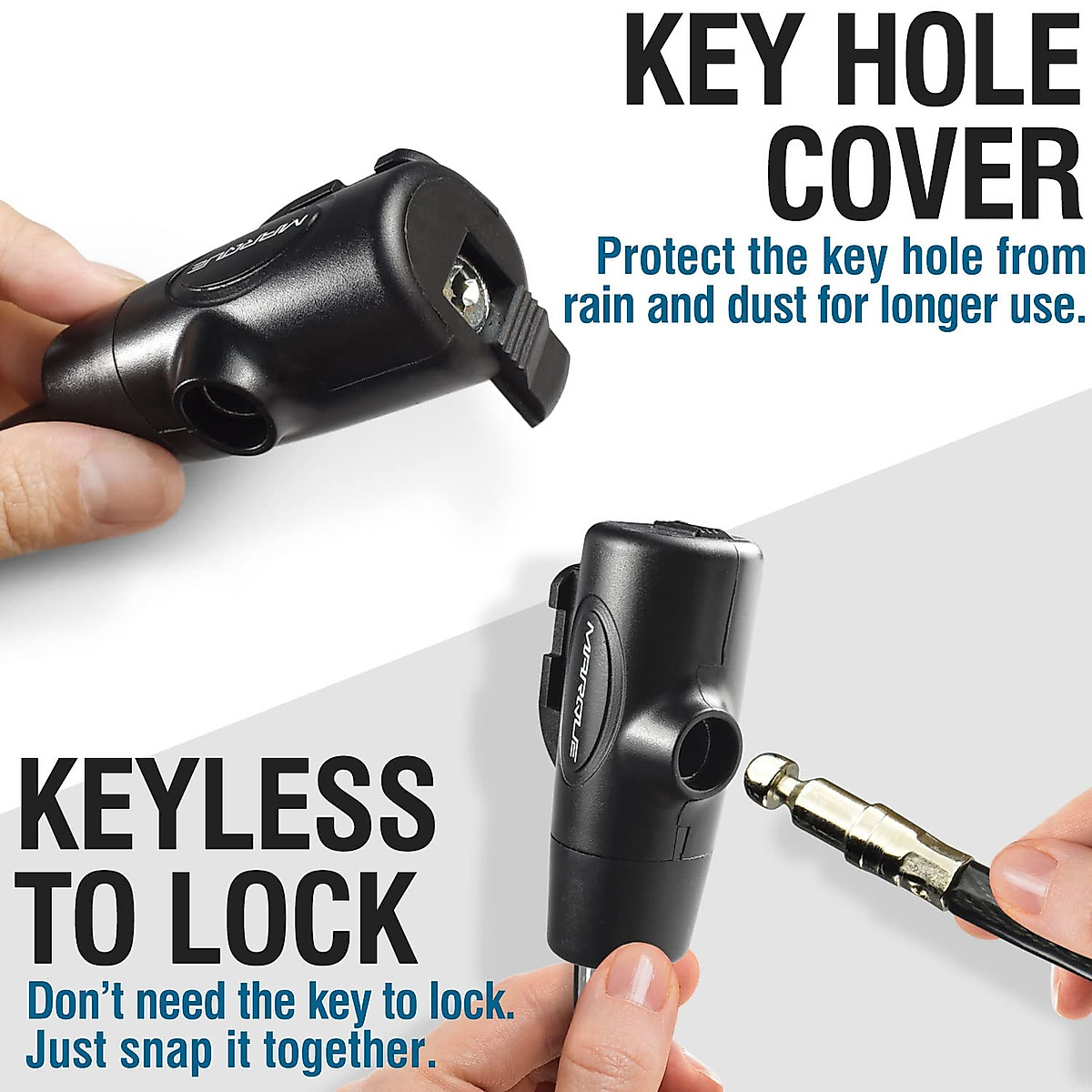 MARQUE Bike Lock with Key – 25FT 3/8” Straight Cable Locks with Keys, Anti-Theft Security Cable for Bicycles, Scooters, Kayaks, Paddle Boards, Gates