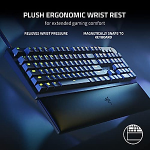 Razer Huntsman V2 Optical Gaming Keyboard: Fastest Clicky Optical Switches w/Quick Keystrokes - Doubleshot PBT Keycaps - Dedicated Media Keys & Dial - Ergonomic (Renewed), Black
