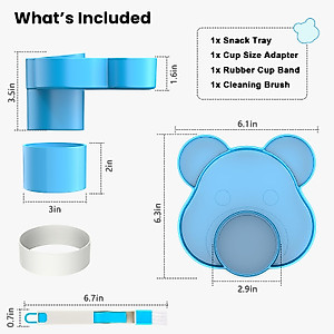 BlueOrigin Car Seat Snack Tray - Travel Tray for Kids Car Seat, Stroller, Booster and Anywhere with a Cup Holder, Toddler Road Trip Essentials Food Plate for Snacks, Toys, Entertainment (Blue)