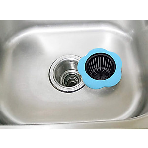 Silicone Kitchen Sink Strainer 2 Pack, Pouring strainers，Drain FilterLarge Wide Rim 4.5" Diameter (4.5" Diameter, 2 Red)