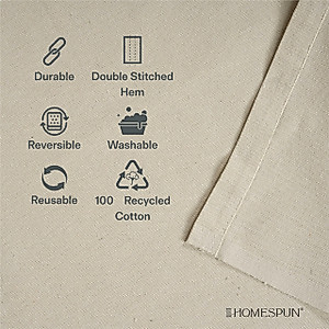 Homespun Canvas Drop Cloth - Canvas Tarp, Canvas Fabric Drop Cloth Curtains, 100% Recycled Cotton Drop Cloth, Drop Cloth for Painting, Floor & Furniture Protection, Painters Drop Cloth - (12x15 Ft)