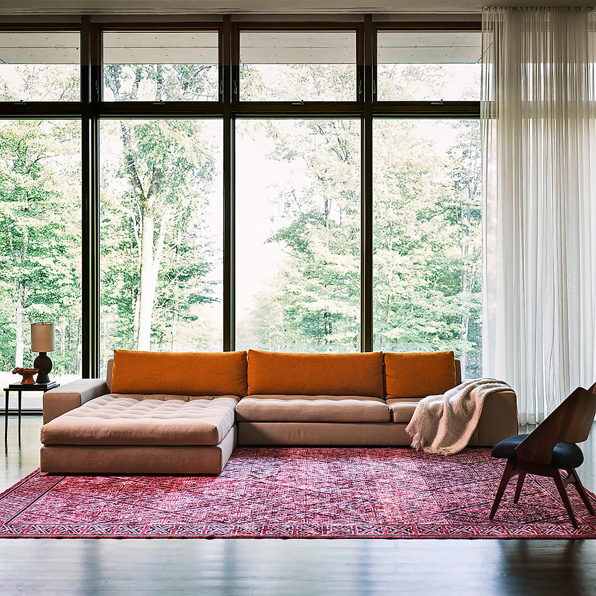 Rugs USA x Prabal Gurung Bagmati Machine Washable Area Rug, 9x12, Pink