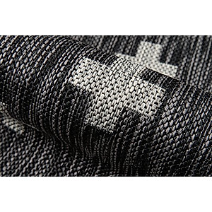 Novogratz by Momeni Villa Collection Umbria Indoor/Outdoor Area Rug, Charcoal, 2'7" x 7'6" Size Mat for Living Room, Bedroom, Dining Room, Nursery, Hallways, and Home Office