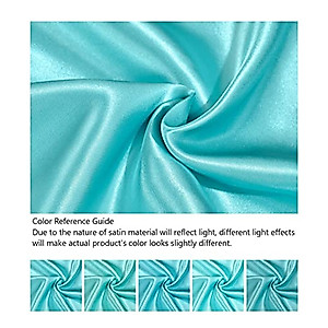 Alexandra's Secret Home Collection Satin Pillowcase for Hair and Skin, Pack of 2 - Feels Like Real Silk Pillow Cover - Satin Pillow Cases Set of 2 with Zipper Closure (Aqua, Standard)