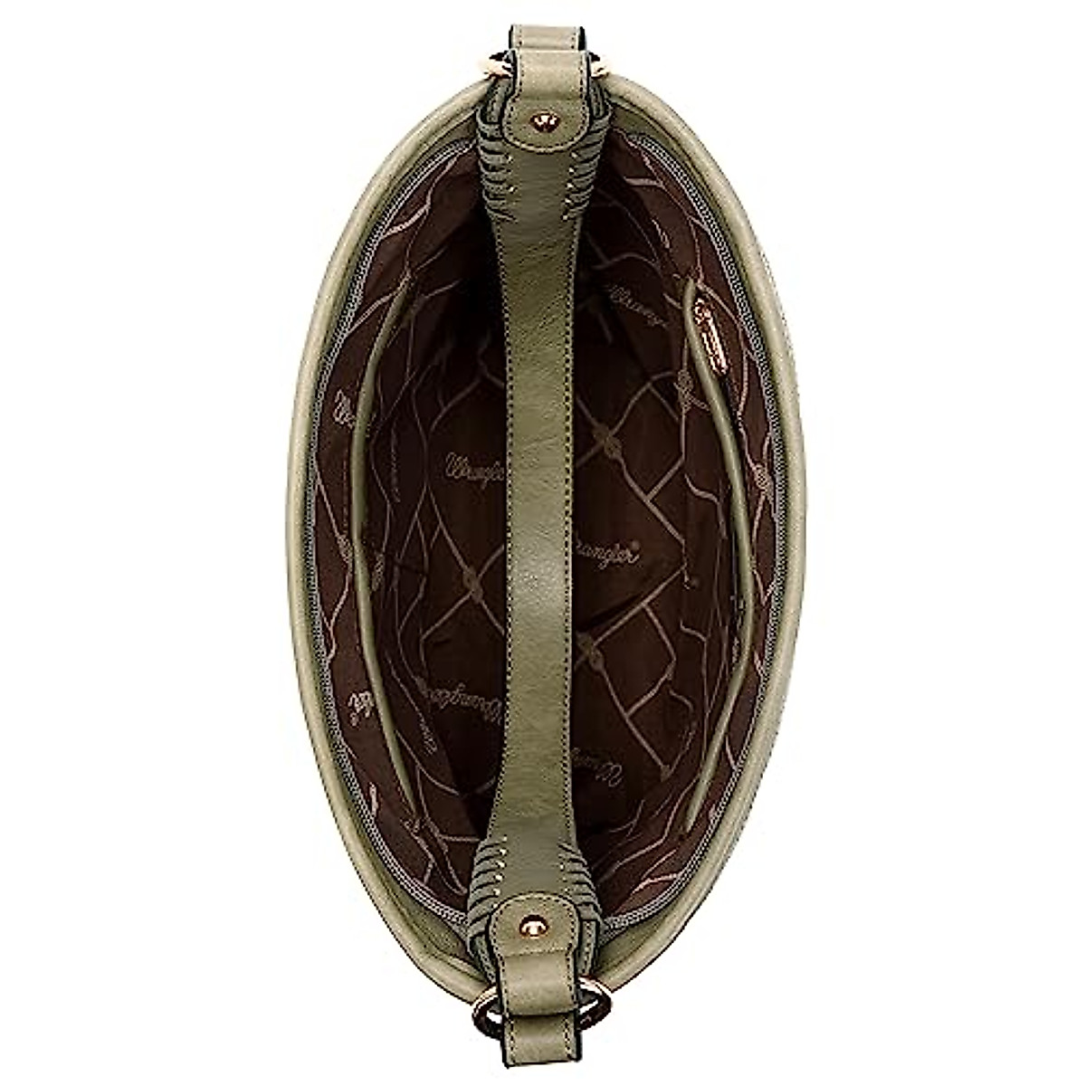 Wrangler Bucket Handbag for Women Weave Hobo Bag Western Shoulder Purse Basket Tote Medium Green WG79-G918GN