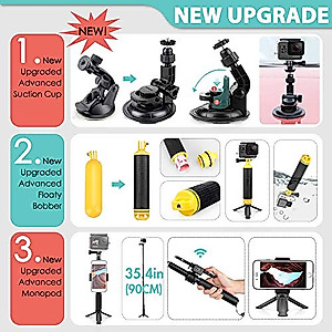 Vamson 63-in-1 Accessories Kit for GoPro Hero 11 10 9 8 7 6 5 Black 4 3 MAX Mount Tripod for DJI OSMO Action Camera,Insta360,Xiaomi Yi 4K,AKASO,Campark,Apeman,SJCAM,DBPOWER AVS08