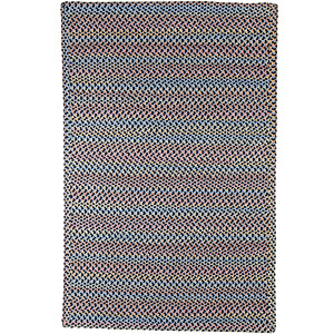 Super Area Rugs Braided Rug Sanford Indoor/Outdoor Braided Carpet for High Traffic Kitchen, Indigo Multi, 4' x 6' Rectangle