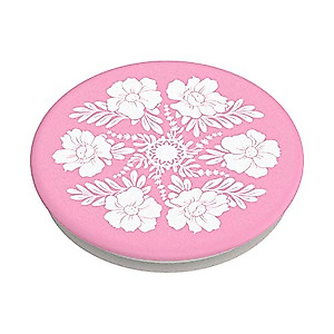 PopSockets PopGrip - Expanding Stand and Grip with a Swappable Top for Smartphones and Tablets - Not Your Grandmas Doily Pink