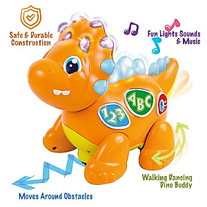 KiddoLab Baby Dinosaur Toy.- Infant Toys with Music, Lights & Dancing Activities. Development Toys for Preschool Learning, Baby Toys for 18 Months & Up