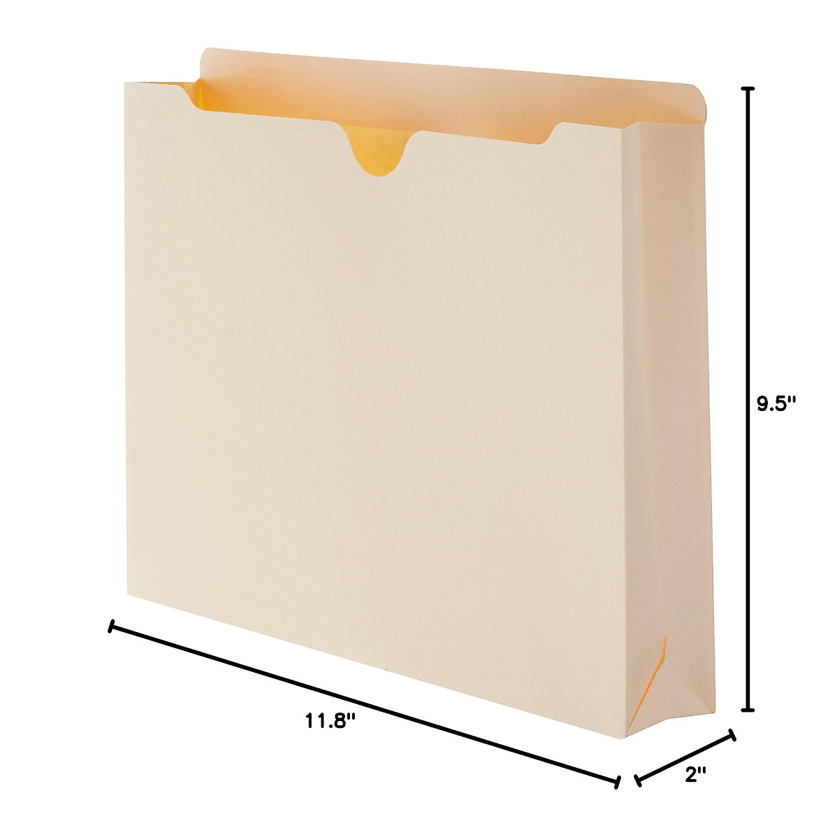 Amazon Basics File Folders Jacket, Reinforced Straight-Cut Tab, 2 Inch Expansion, Letter Size, Manila, 50-Pack - AMZ601