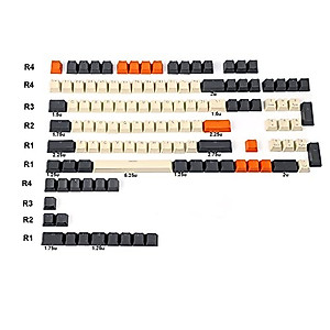 Carbon Miami PBT Double Shot Shine Through ANSI Backlit Keycaps for MX Mechanical Keyboard Melody 96 KBD75 68 61 87 104 Keychron(Only Keycap) (Carbon)