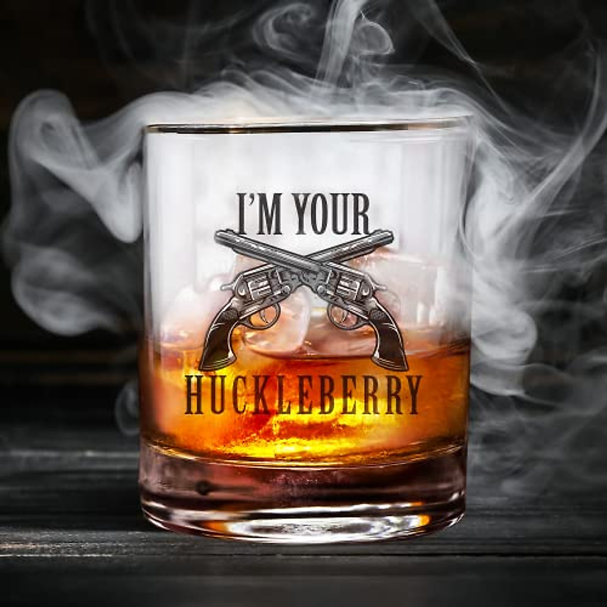 Lucky Shot - I'm Your huckleberry Whiskey Glasses | Native American Gifts for Men | Old Fashioned Wine Glasses | Gift for Him | Novelty Gift | Funny Glassware (11 oz)