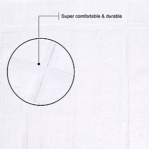 GOLD TEXTILES 12 Pack New Cotton Blend Economy White Hotel Bath Mat Towel (18x25 Inches) Light Weight Quick Drying & Machine Washable - Hotel Supplies Shower Bath Mat Towel