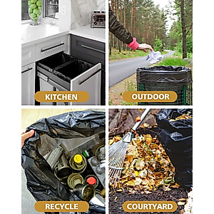 AYOTEE 23 Gallon Trash Bags with Zip Ties, 20-25 Gallon Trash Bags (50 Count Bulk) Large Black Trash Bags 20 Gallon Trash Bags, Extra Large Garbage Bags for Commercial, Household, Lawn (30"x35")