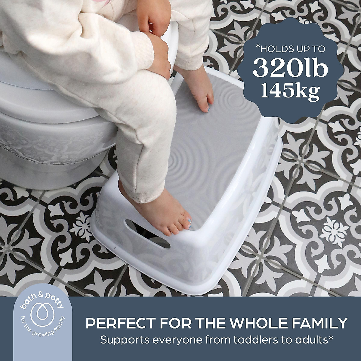 Dreambaby Step Stool Aqua Dots, Toddler Potty Training Aid with Non Slip Base - Model L672
