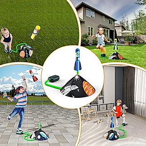 Toys Rocket Launcher for Kids - Launch up to 100 Ft, 8 Multi-Color Foam Rockets & Adjustable Launch Stand, Kids Outdoor Toys, Birthday Toys for Kids Boys Girls Age 3+ Years Old