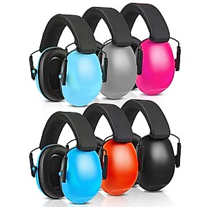 Amylove 6 Pcs Kids Ear Protection Headphones 27db Noise Reduction Adjustable Earmuffs for Autism Sensory Toddler Children(Assorted Colors,Stylish Style)