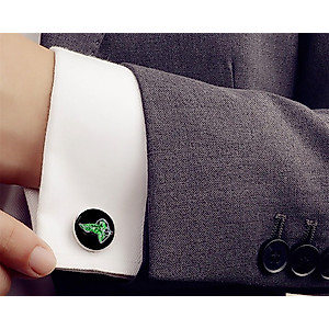 Kooer Birthday Gifts For Husband, Elven Leaf Cufflinks Wedding Cuff Links Tie Clip Gifts For Groomsman Best Man (Elven Leaf cufflinks tie clip set)