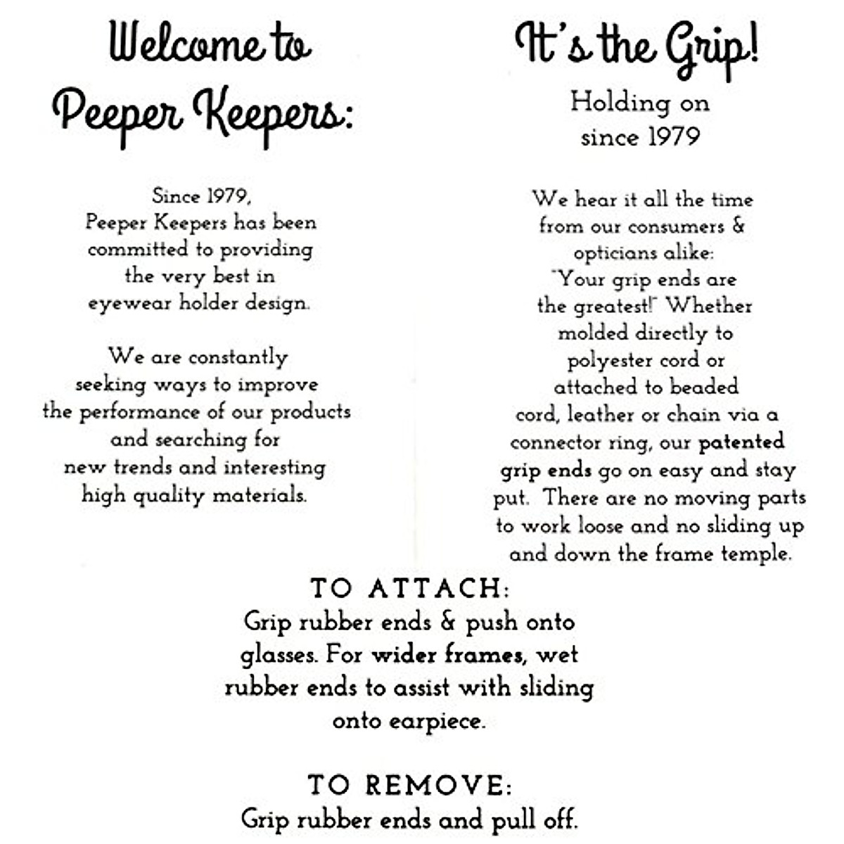 Peeper Keepers Eyeglass Supercord Retainer, Black, 2 Pack