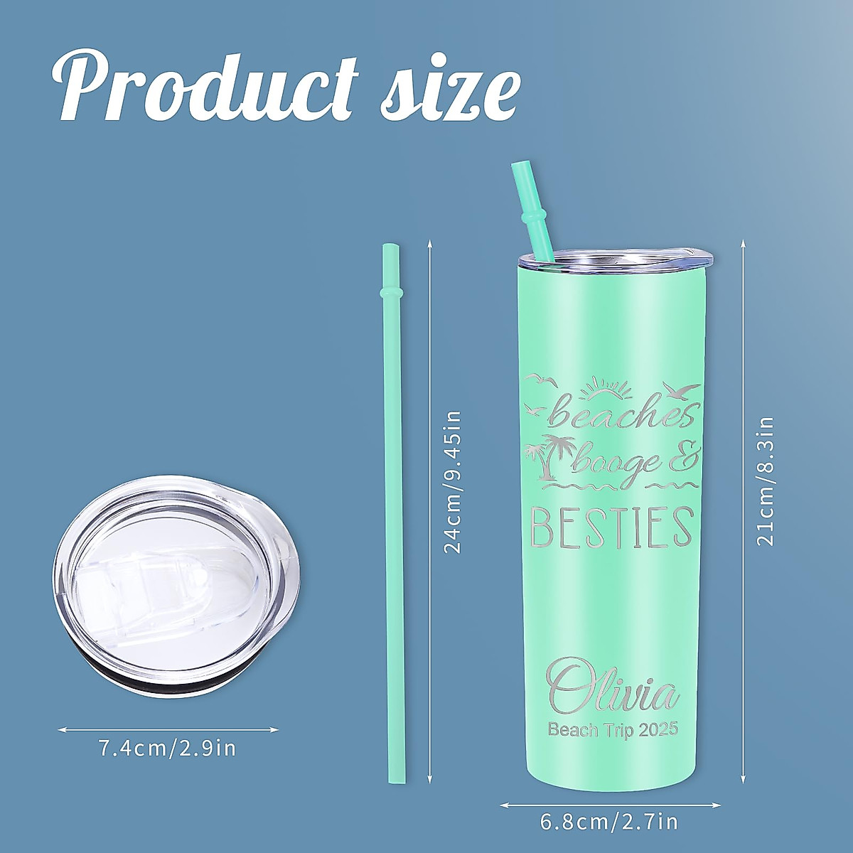 Personalized Girls Trip Tumblers Custom Cruise Cup Tumbler with Names for Best Friends Cute Travel Beach Tumbler Girl Trip Gifts Favors 2025 Bachelorette Trip Gifts Insulated Cups with Lids and Straws