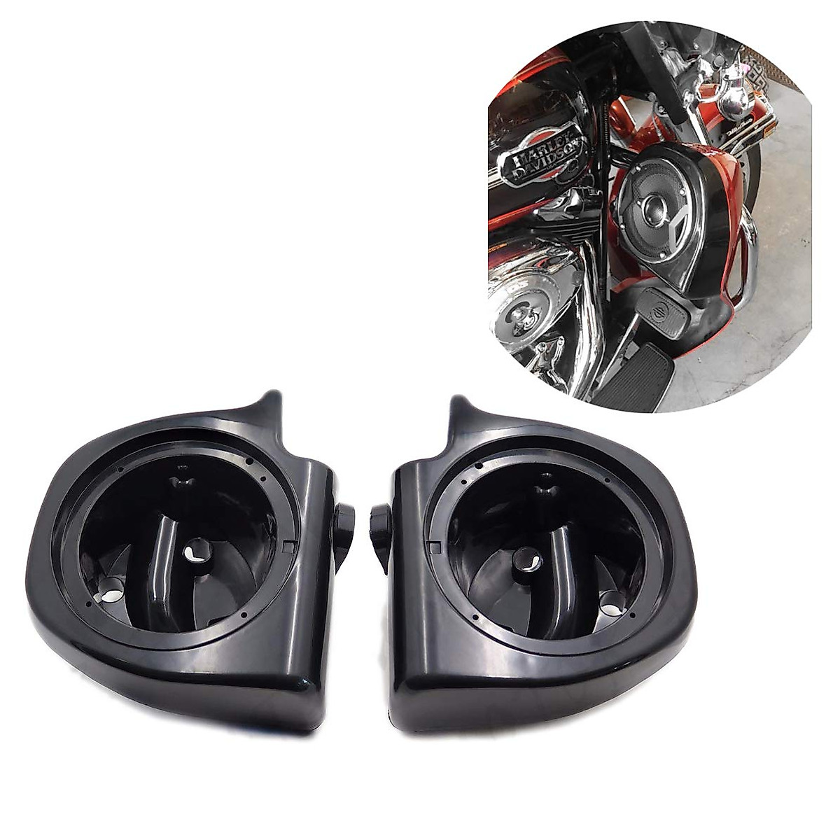 HTTMT HL1584-052F-R/L- Speaker Pod Box 6.5 Inches Compatible with 1993-2013 Harley Touring Lower Vented Fairings