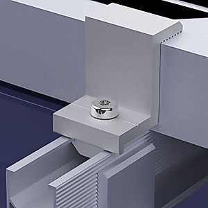 20Pcs Solar Panel Mounting End Clamp Aluminum Adjustable Z Bracket Solar Panel Assembly Accessories Fit 1.57"-1.77" (40mm-45mm) Thickness PV Panel for RV Boat Off Grid Roof Solar Motor Home Roof