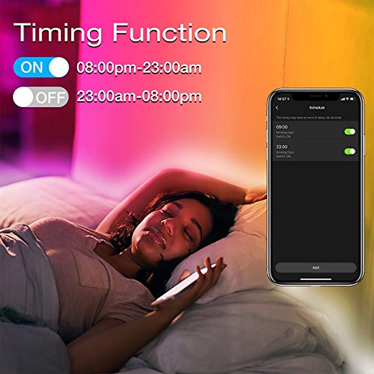 DAYBETTER Smart WiFi Led Lights 100ft, Tuya App Controlled Led Strip Lights, Work with Alexa and Google Assistant, Timer Schedule Led Lights Strip, Color Changing Led Lights for Bedroom Party Kitchen