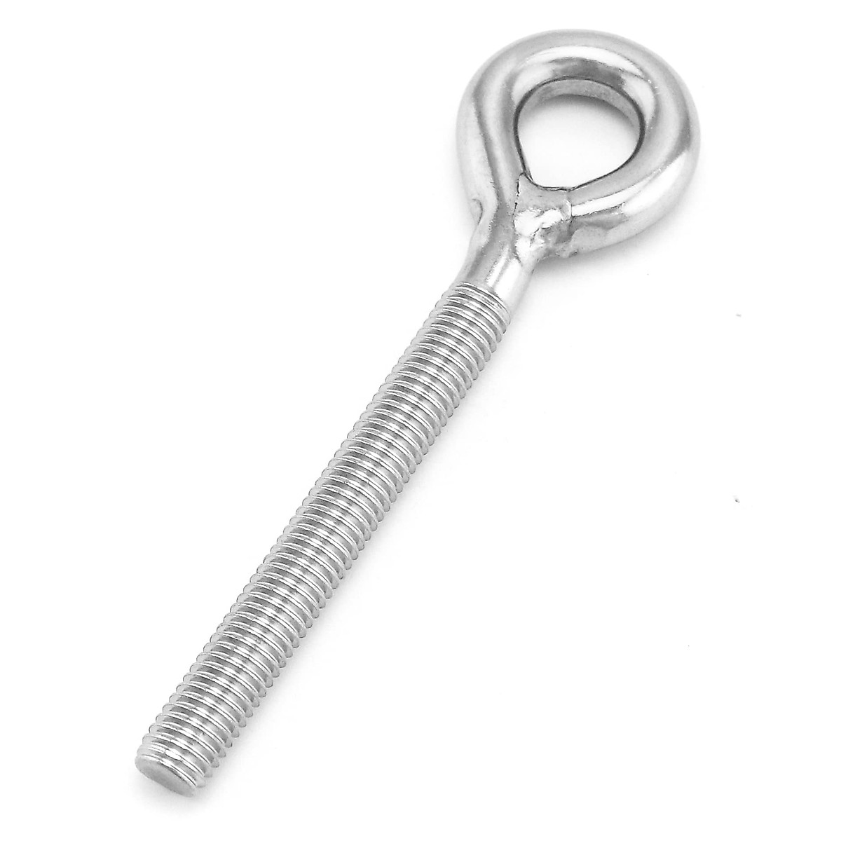 QWORK M10 Eye Bolt Ring Bolts, 10 Pack Heavy Duty Stainless Steel Shoulder Lifting Ring Threaded Eyebolts, Welded Closed Screw Rod Eye Screw Bolts