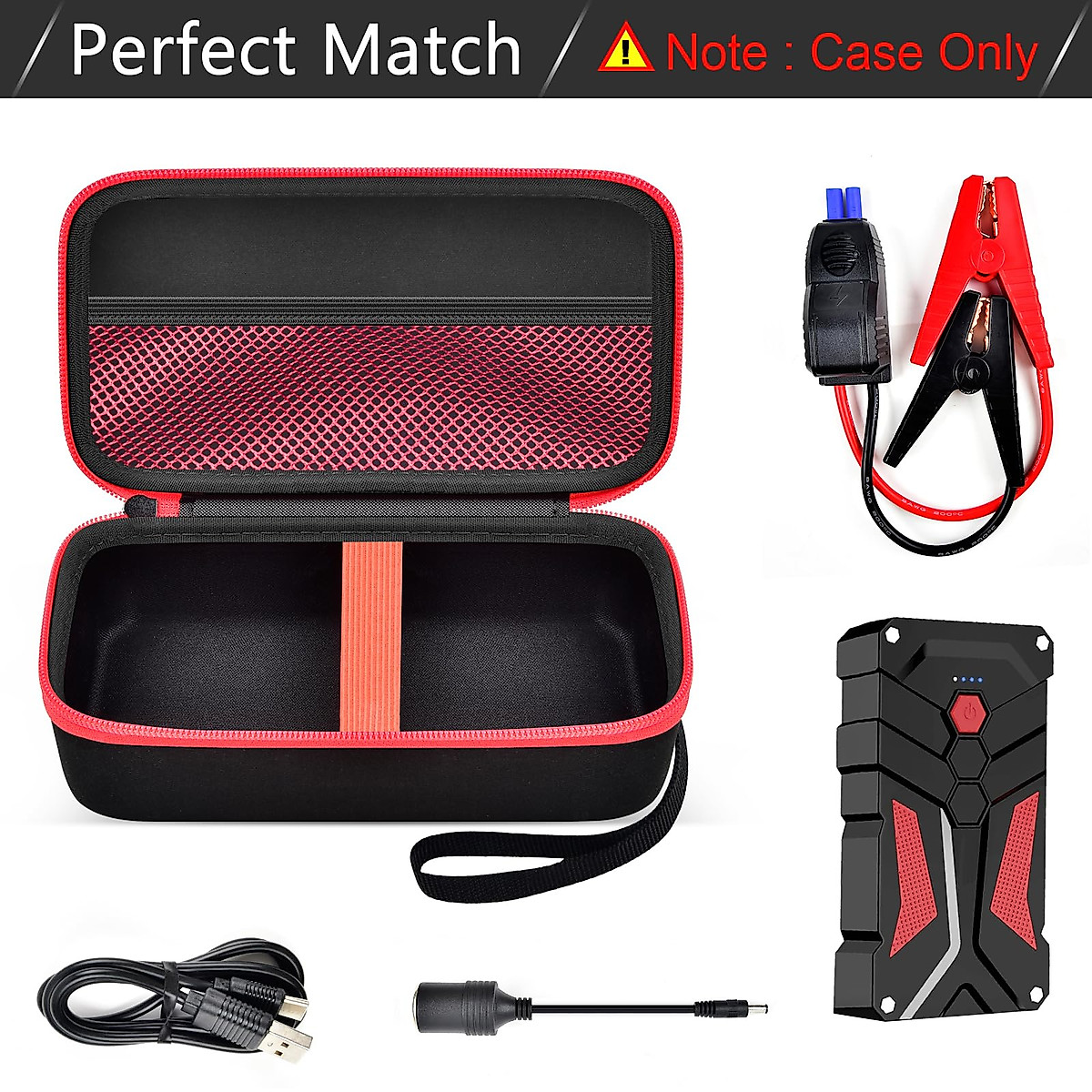 ANKHOH Case Compatible with BIUBLE/for BUTURE/for Povasee/for DBPOWER Car Battery Starter, Car Auto Jump Starters Power Pack Carrying Box, Portable Batteries Jumper Powers Bank Storage (Bag Only)