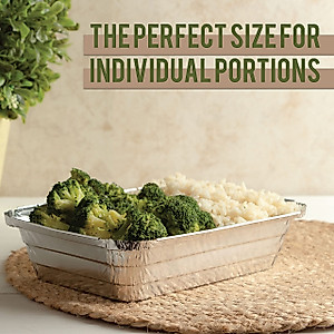 PARTY BARGAINS 2.25 Lb. Aluminum Pans with Lids - Set of 100 Pack with Board Lids, 8" x 6" Disposable Roasting and Steam Table Pans for Catering, Take-Out, Meal Prep (Max 240°C)